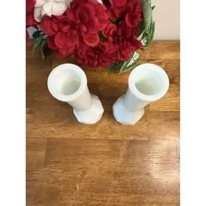 EO Brody | Accents | Vintage Eo Brody Co Milk Glass Gem Cut Vases White ...